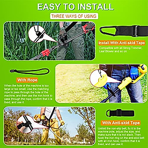 Eloptop Trimmer Strap for Weed Eater Shoulder Strap Harness [Upgraded Metal-Clip], Compatible with EGO String Trimmer, Leaf Blower