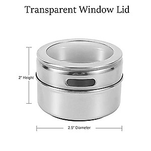 Beeyoka Upgrade Magnetic Spice Jars 12pcs with Wall Mounted,Stainless Steel Spice Tins with Lid and Small Holes for Sprinkle Rust Free Easy to Clean Includes 94 Labeling Stickers