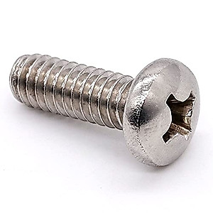 Glvaner #6-32 x 3/8" (100 pcs) Pan Head Machine Screws, 18/8 Stainless Steel 304, Phillips Drive Cross Round Head Machine Screws, Fully Threaded, Machine Coarse Thread