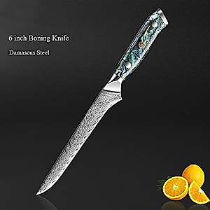 FFRR Knife Cleaver Chinese Chopping Knife Professional Kitchen Japanese Knife Set Steel Chef Knife Abalone Shell Handle Santoku Meat Vegetable Cleaver Cut Cutting Vegetable (Color : 5PCS)