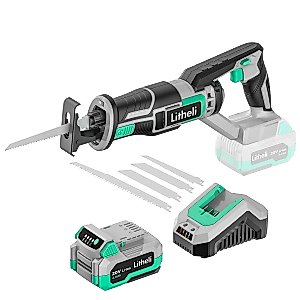 Litheli Reciprocating Saw Cordless, Powerful Hand Saw Kit with 20V 4.0 Ah Battery & Fast Charger, 0-3000 SPM with Tool-free Blades Change, Lightweight for Wood & Metal Cutting.