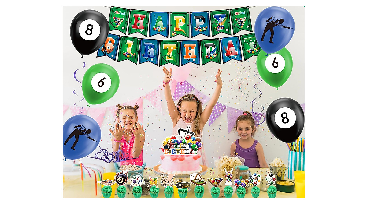Billiards Party Decorations for Sports & Birthday Celebrations