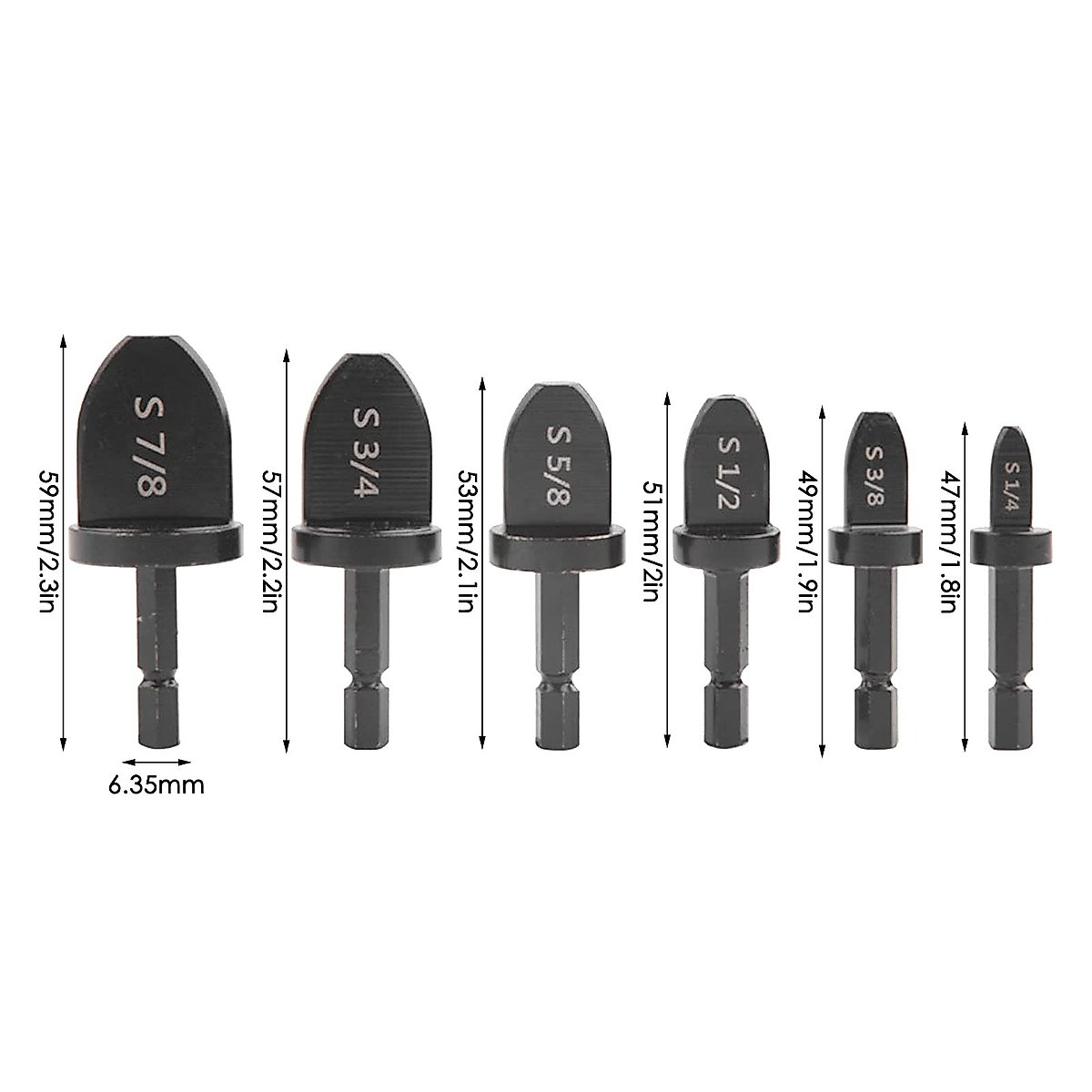 6Pcs Hex Handle Swaging Tool Drill Bit Set, Copper Pipe Flaring Tools, Air Conditioner Tube Expander, Professional Round Handle Tube Swage Repairing Set with 1/4, 3/8, 1/2, 5/8, 3/4 Bits