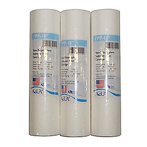 Set of 3 Universal 1 Micron 10"x2.5" Sediment Filter Cartridge for Reverse Osmosis, Whole House & Water Filters