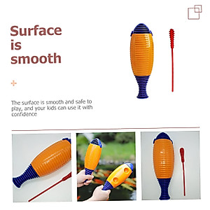 Milisten 5 Sets Fish Frog Percussion Instrument Kids Musical Hand Percussion Wood Maraca Maracas Infant Developmental Percussion Instrument Toy Puzzle Accessories Child Abs