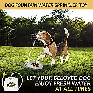 Dogsshopdaily Outdoor Automatic Dog Water Dispenser – Premium Step Water Toy Push Button – Practical Water Toys for Dogs – Pet Fountain with 40-inch Hose and Y Valve Adapter, White