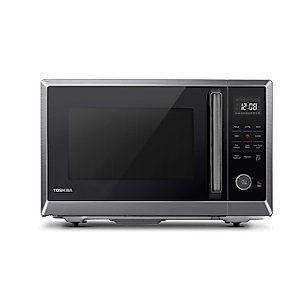 TOSHIBA Air Fryer Combo 8-in-1 Countertop Microwave Oven, Convection, Broil, Odor removal, Mute Function, 12.4" Position Memory Turntable with 1.0 Cu.ft, Black stainless steel, ML2-EC10SA(BS)