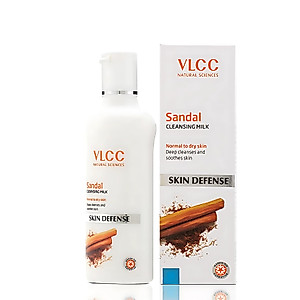 VLCC Natural Sandal Cleansing Milk for Normal to Dry Skin | Gently Removes Make Up & Impurities | Deeply Cleanses and Soothes Skin | Non-Foaming | 3.38 Fl Oz/100 ml