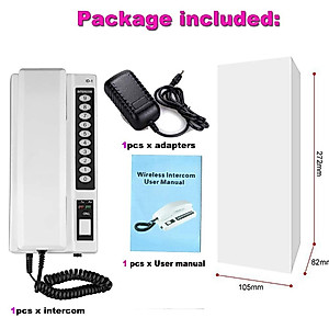 Telephone Intercom, 433Mhz Wireless Intercom System Calling Intercom Secure Interphone Handsets Extendable for Warehouse Office