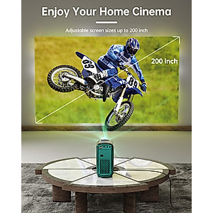 Mini Projector, HISION Bluetooth Projector 1080P Projector 4K Movie Projector Portable Home TV Projector 8500L Outdoor Video LED Projector Compatible with TV Stick Laptop Phone Tablet HDMI USB DVD H7