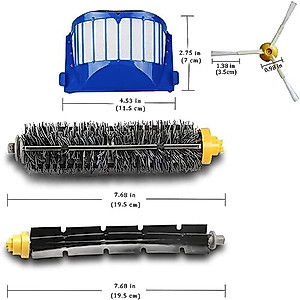 ECOMAID Replacement Parts Compatible for iRobot Roomba 675 671 677 645 655 Robot Vacuum Parts Accessories Kit,2 Sets Multi-Surface Brushes,6 HEPA Filters,6 Side Brushes with Cleaning Tools