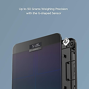 Amazfit Digital Smart Scale for Body Weight, Digital Wireless Bathroom Scale, Body Fat BMI Scale, WiFi & Bluetooth Compatible, Heart Rate Monitor, w/Body Composition Analyzer & Smartphone App - Black