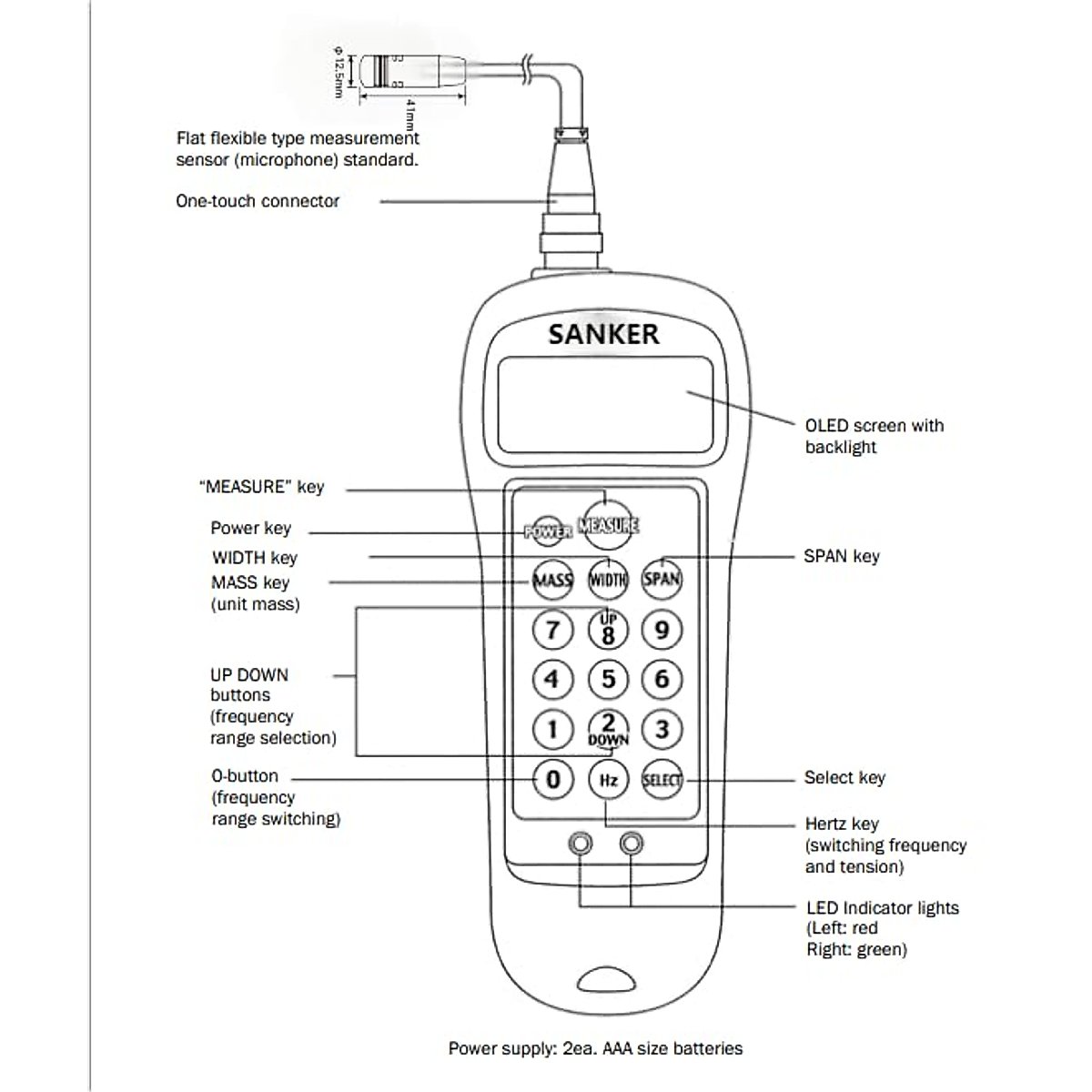 Sanker Sonic Belt Tension Meter SK-608 Suited for Multi-Ribbed V- and synchronous Belts Shorter Measurement time ≤ 0.2S Measuring Accuracy +/-1% Frequency Range 10-5000Hz U550 Same Function