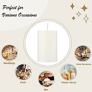 4 Sets 12 Pieces Ivory Pillar Candles Dripless Unscented Candles Paraffin Wax Tall Candles for Relaxation Wedding Spa Birthday Holiday Bath Party Restaurant Home Decor, 2'' x 3'', 2'' x 6'', 2'' x 9''