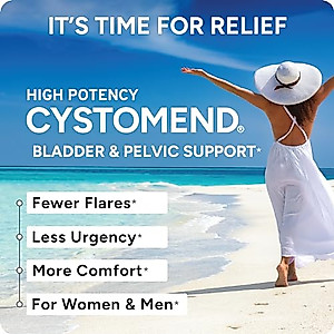 CystoMend Bladder & Pelvic Discomfort Formula (High Potency) - Supports Less Flares & Urgency* - Premium Supplement for Bladder & Urinary Health - USA Manufactured & Third-Party Tested - 180 Capsules