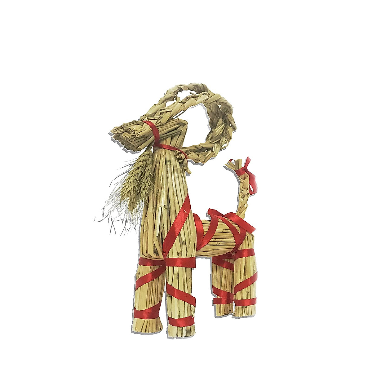 GentingScandinavian Straw Goat Jubbock-11.8 inches Tall, Garden Yard Outdoor Interior Decoration，Christmas Straw Goat Christmas Straw Ornaments Goat Yule Goat Straw Ornament Swedish for Xmas