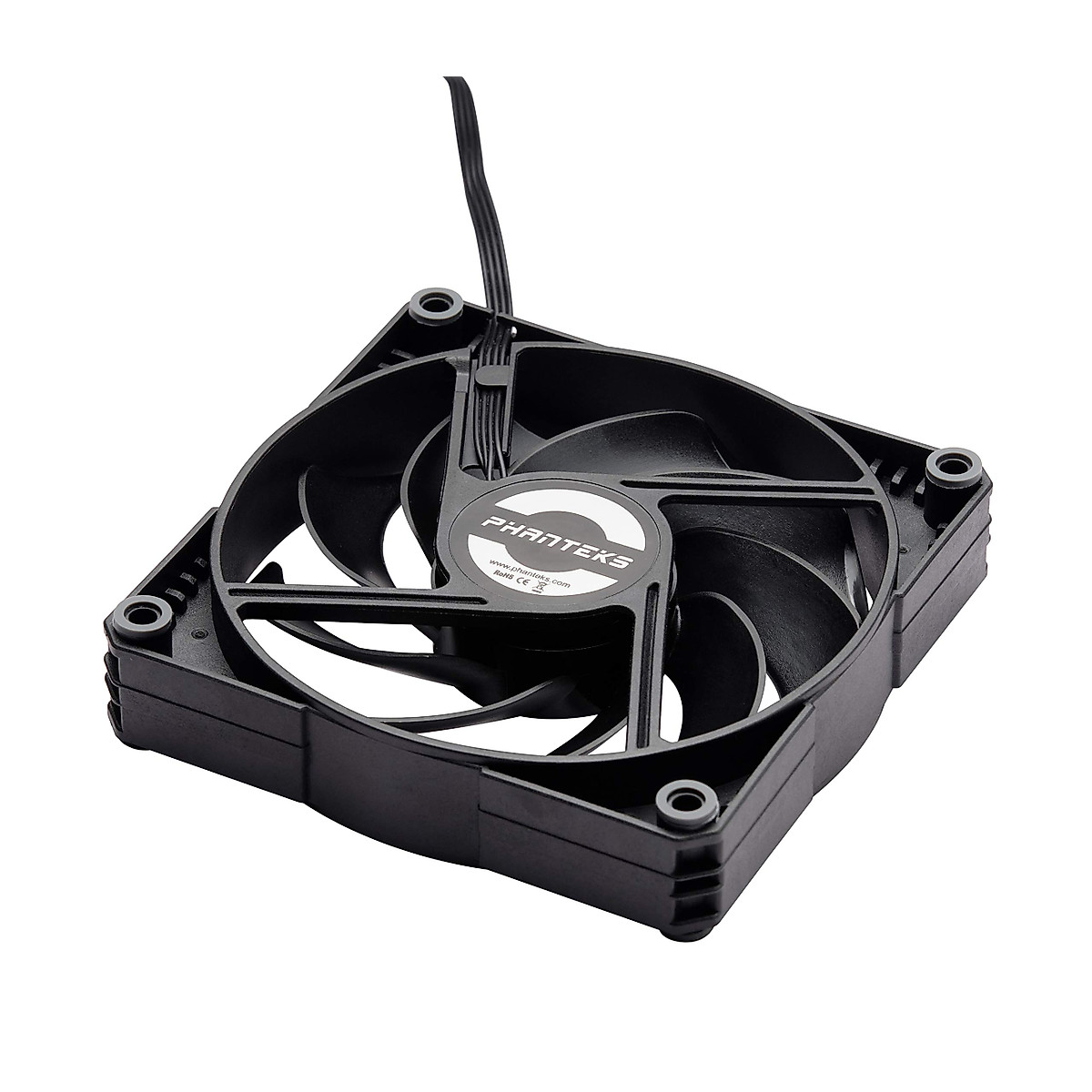 Phanteks (PH-F120SK_BBK_PWM) SK120 PWM Fan, 120mm Fan, high Airflow Nine-Blade Design, Rubber dampening washers - Black