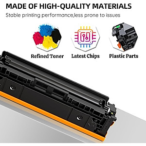 206A Toner Cartridges 4 Pack (with chip) : Replacement for HP 206A Toner Cartridges Set , Compatible with HP Color LaserJet Pro MFP M255, M282, M283 Series Printer Toner Cartridge (High-Yield, HP206A)