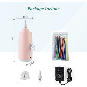 Electric Magic Balloon Pump, Electric Air Inflator Party Air Blower Pump with 1 Nozzle 1 Balloon Cutter and 10 Pcs Long Balloons,Great for Twisty Curly Balloon, Foil Balloons (Pink)