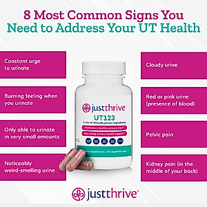Just Thrive UT123 - Supports Urinary Tract Health for Women - Made with Cranberry, 60 Capsules
