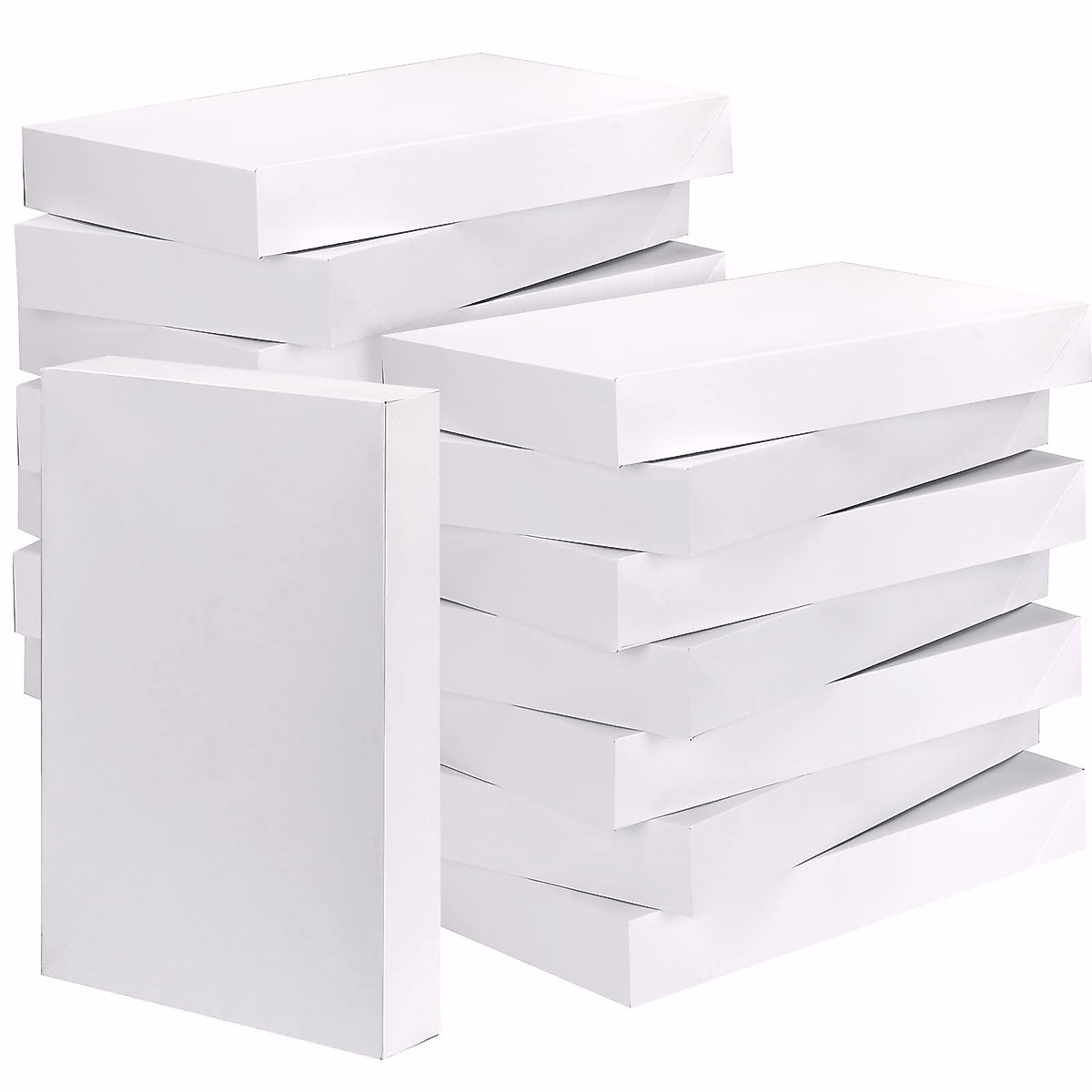 Moretoes 15 PCS X-Large White Gift Boxes with Lids, Shirt Boxes Robe Boxes for Holidays, Mother's Day, Father's Day, Birthdays, Valentine's Day（17 x 11x 2.4 Inches）