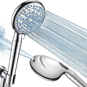 Veken Shower Head with Handheld, 9 Spray Modes Showerhead, High Pressure Water Flow, Multi Sprayer Function Rainfall, Extra 70'' Long Hose Extension, Adjustable Rain Heads Chrome