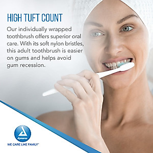 Dynarex 4861 Toothbrushes, Adult 30 Tuft, Pack of 144