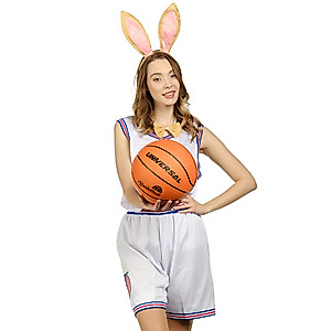 Funcredible Brown Bunny Ears and Tail Set - Bunny Ears Headband, Bunny Tail and Bowtie - Bunny Costume Set - Rabbit Costume Cosplay Accessories for Kids and Adult