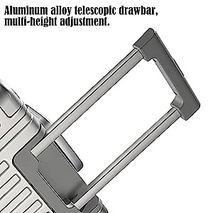 Sindermore 20 inch Aluminum Carry on Luggage (Silver, Carry on Plus 20 inch)