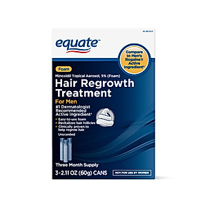 Equate - Hair Regrowth Treatment for Men, Minoxidil 5%, Topical Aerosol Foam, 3 Month Supply