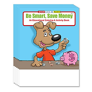 ZOCO - Be Smart with Your Savings - Educational Coloring & Activity Books (25 Bulk Pack, Without Crayons) - Teach Kids About Money - Bank Supplies - Gifts for Kids