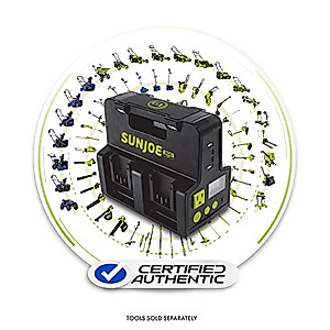 Sun Joe 24V-300WI 24-Volt iON+ Cordless Hot-Swap Powered Inverter Generator Power Station W/AC Adapter, 2.7-Amp AC Receptacle, 2X USB Type A &C, 3 Watt LED Spotlight