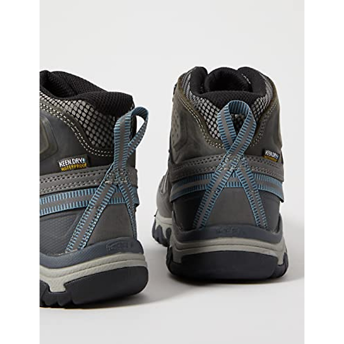 KEEN Women's Targhee 3 Mid Height Waterproof Hiking Boots, Magnet/Atlantic Blue, 7.5