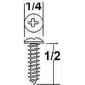 #5 x 1/2" Flat Black Round Head Phillips Wood Screws - Pack of 25 - Self Tapping Screws for Wood - RH512-SBL