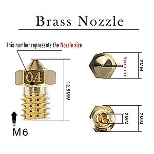 XIFOWE Nozzles 22 pcs 3D Printer Brass Nozzles for V5-V6 3D Printer, 0.2mm, 0.4mm, 0.6mm, 0.8mm, 1.0mm, with DIY Tools and A Ten-Grid Parts Box, Compatible with I3 A8 MK3/MK3S Clone