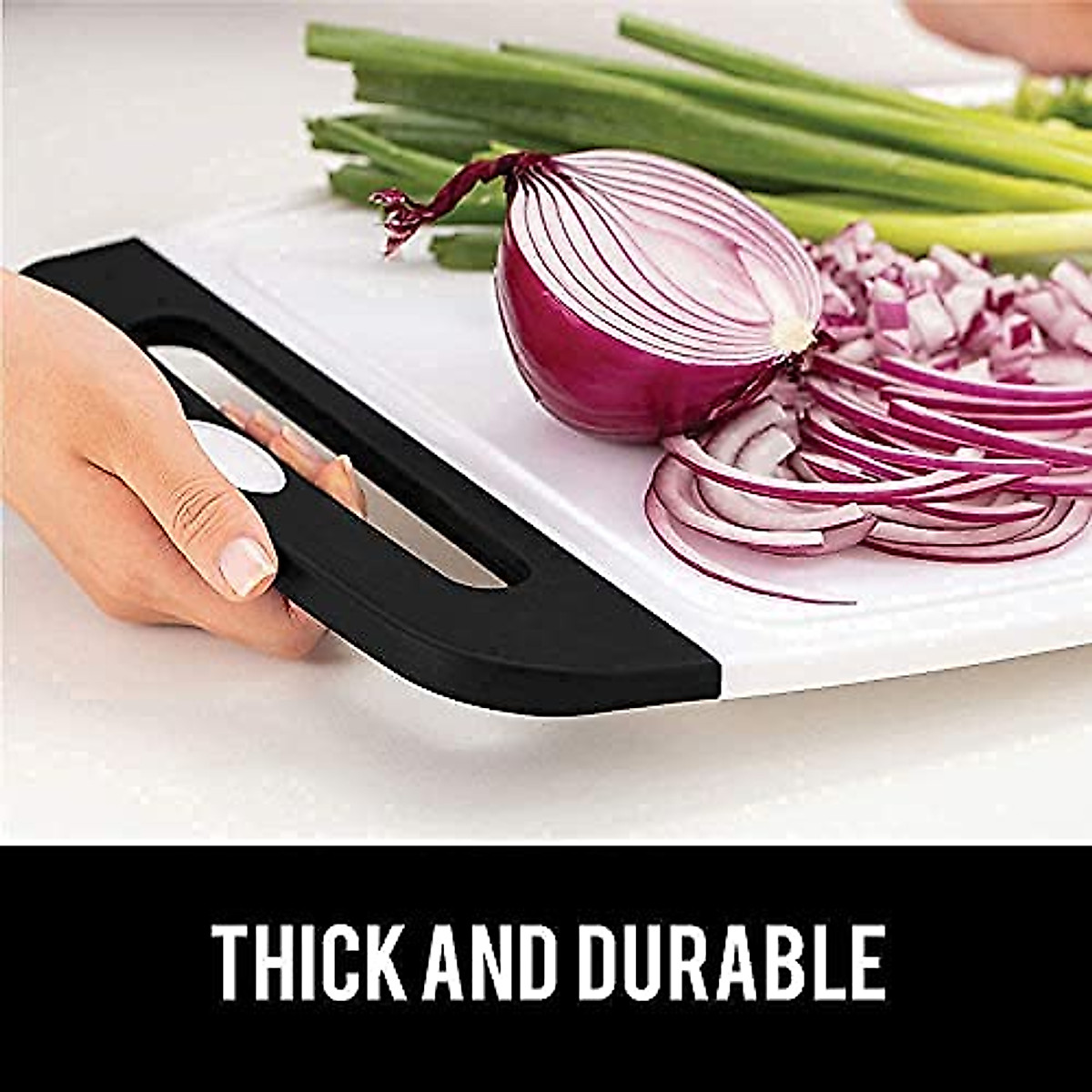Gorilla Grip Cutting Board Set of 3 of and Silicone Oven Mitts Set of 2, Black Cutting Boards are Dishwasher Safe, Black Silicone Oven Mitts are Waterproof, 2 Item Bundle