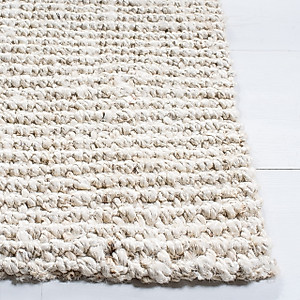 SAFAVIEH Natural Fiber Collection Area Rug - 8' x 10', Bleach & Ivory, Handmade Farmhouse Jute, Ideal for High Traffic Areas in Living Room, Bedroom (NF747B)