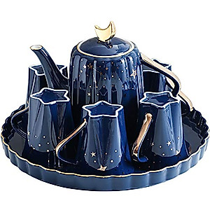 N / C Cup Set, Ceramic Material, Dual use for hot and Cold, The lid is Designed for Easy Access, and The Filter Hole is Effective for Filtering, Suitable for Home and Office