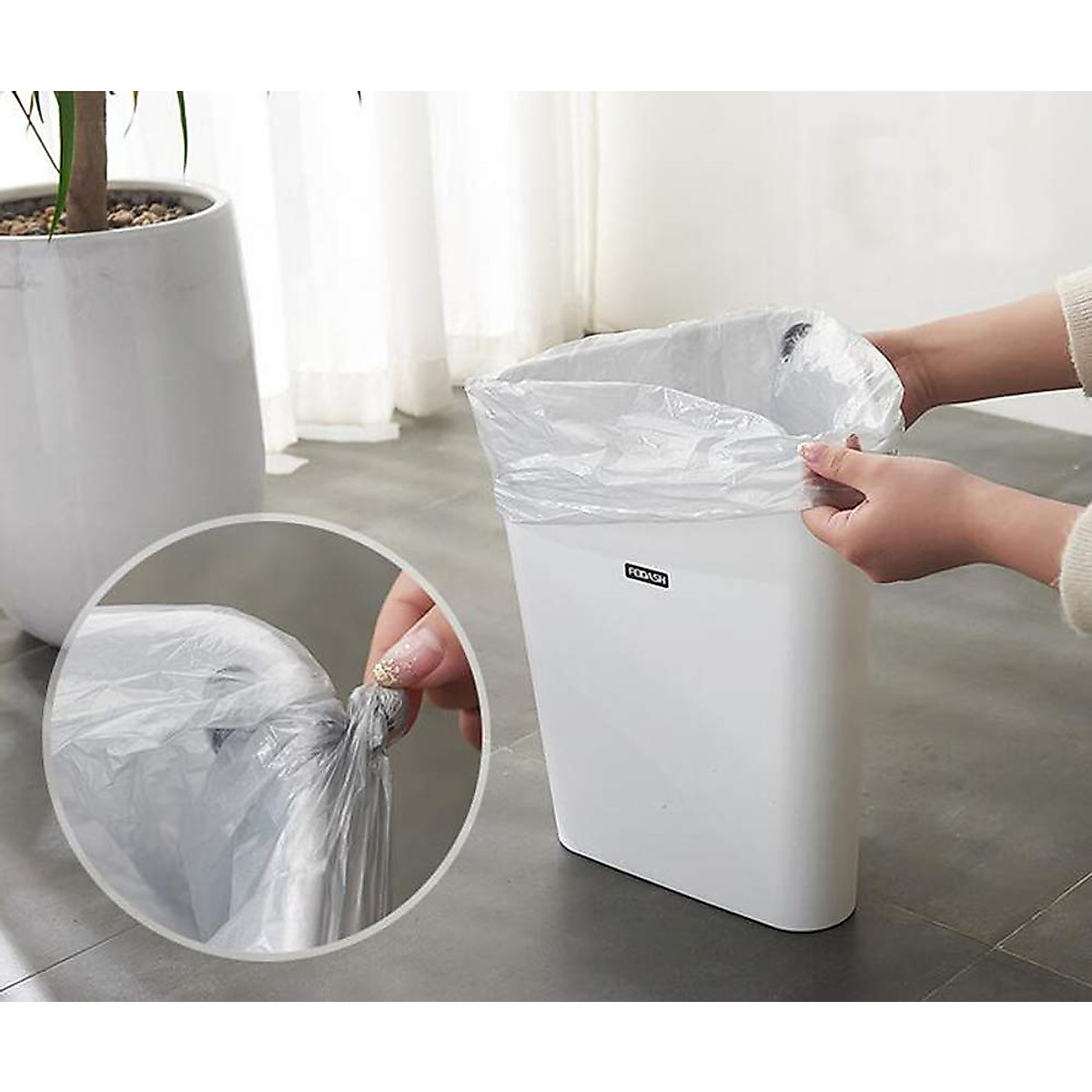 Happiness Decoration Plastic Triangle Garbage Can Without Lid Home Office Bathroom Trash Can Waste Paper Basket Wastebasket for Narrow Spaces Recycling Bins (White) …