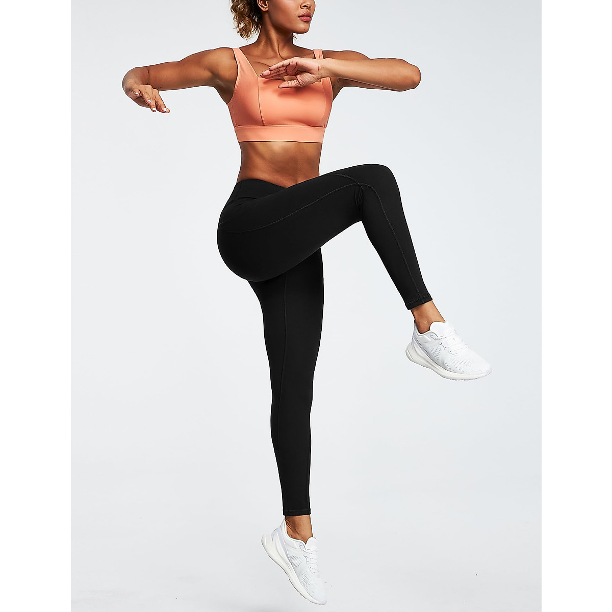 Ewedoos Leggings with Pockets for Women Yoga Pants Women High Waisted Leggings for Women Tummy Control Athletic Leggings Black