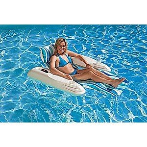 Poolmaster Swimming Pool Adjustable Floating Chaise Lounge, Rio Sun, Blue Currents
