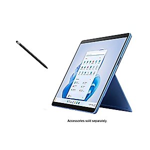 Microsoft Surface Pro 9, 13.3" Touchscreen 2-in-1 Tablet, 12th Gen Intel Core i7-1255U, Intel Iris Xe Graphics, 16GB DDR5 RAM, 512GB SSD, Windows 11h, Sapphire, Device Only, with MTC Stylus Pen