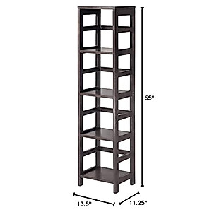 Winsome 4 tier Wood Leo model name Shelving, Small, Espresso