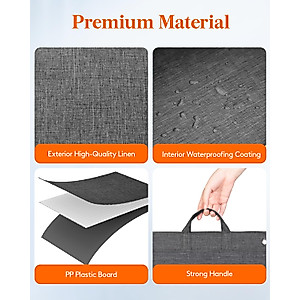 Lifewit 50L Hanging Laundry Hamper, 2 Pack Collapsible Large Opening Portable Laundry Basket with Lid and Handle, Wall Mounted Mesh Dirty Clothes Hamper Over the Door and Wall for Bathroom Dorm, Black