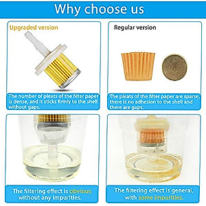 Zemoner 10 Pcs Gas Inline Fuel Filters 1/4 Inch x 5/16 Inch Small Engine Replaces fit for Kawasaki Kohler Briggs Stratton John Deere