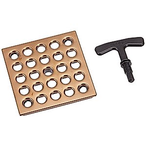 Ebbe FBA_E4408 E4408 Square Shower Drain Grate, Brushed Bronze