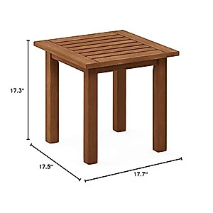 Furinno FG18506 Tioman Hardwood Patio Furniture Outdoor End Table, Natural