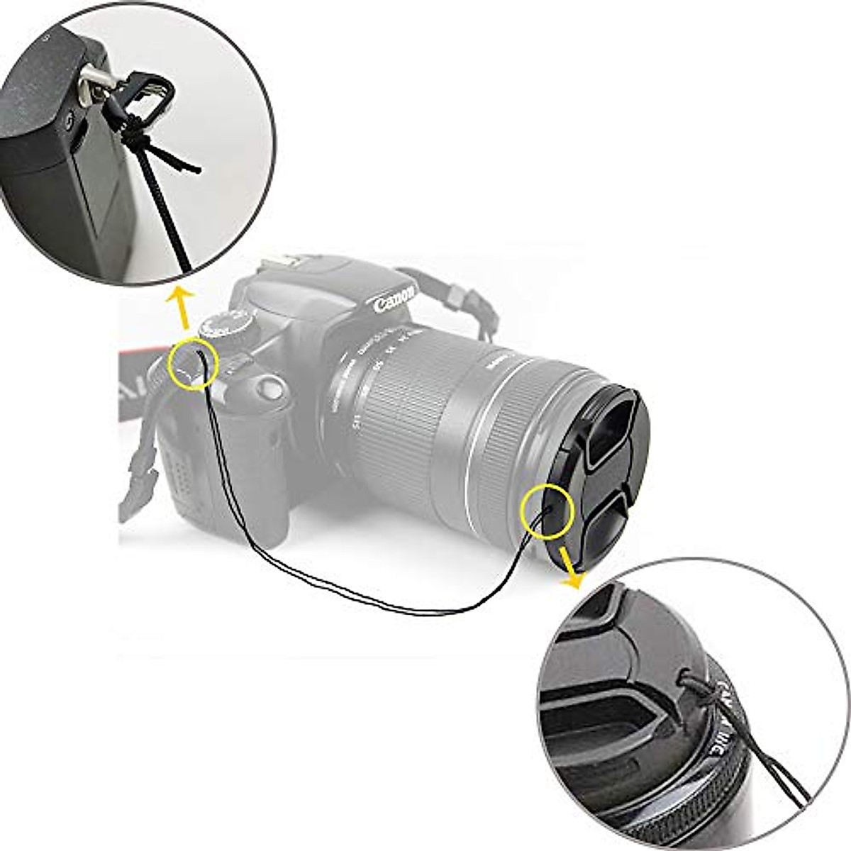 Center Pinched R5 R6 Lens Cap for Canon RF 24-105 mm f/4L and RF 24-105mm f/4-7.1 Lens for Canon EOS R5 R6 EOS R RP Digital Camera, Fire Rock Snap-On 67mm+77mm Camera Lens Cap-1+1Packs