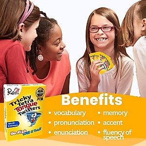 Really?! Tricky Tetra Tongue Twisters - Go Fish with A Twist, Hilarious Family Party Speech & Memory Card Game, Ages 8+