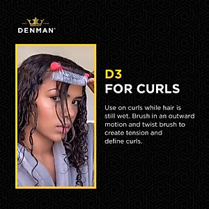 Denman Original Curl Definer & Styler 7 Row Hairbrush for Detangling, Separating, and Defining Curls, Curly Hairbrush - D3 Wild Flowers
